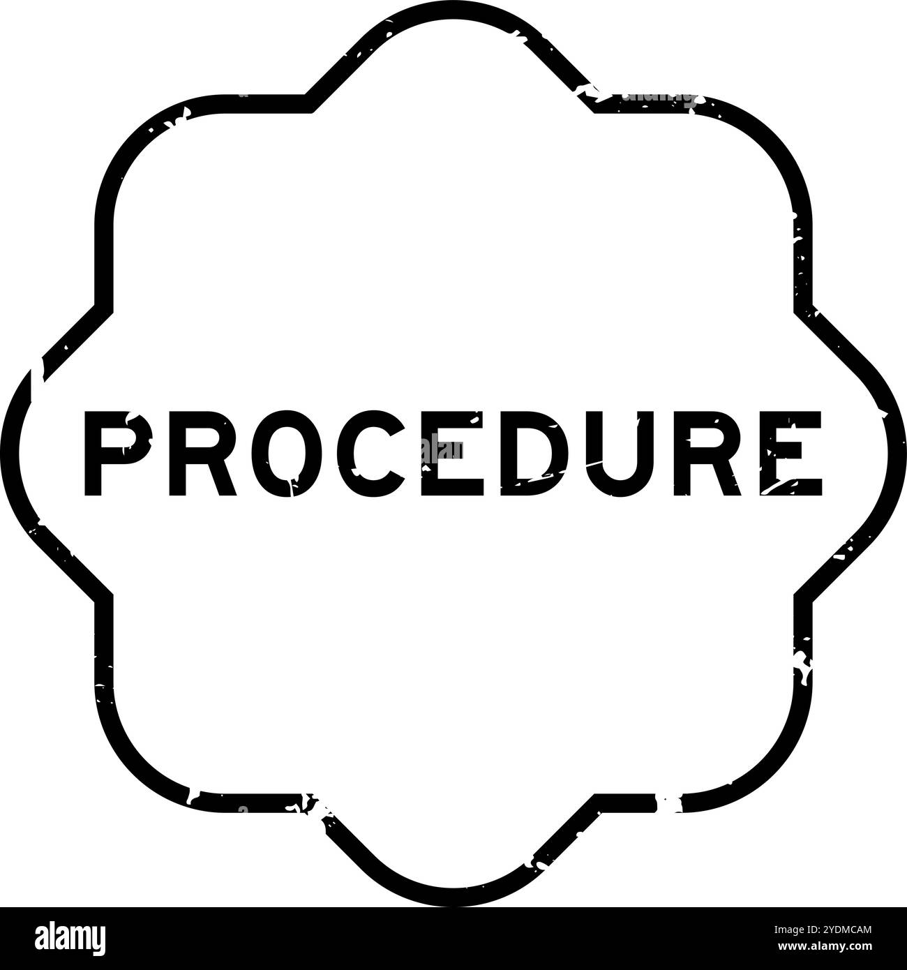 Grunge black procedure word rubber seal stamp on white background Stock ...