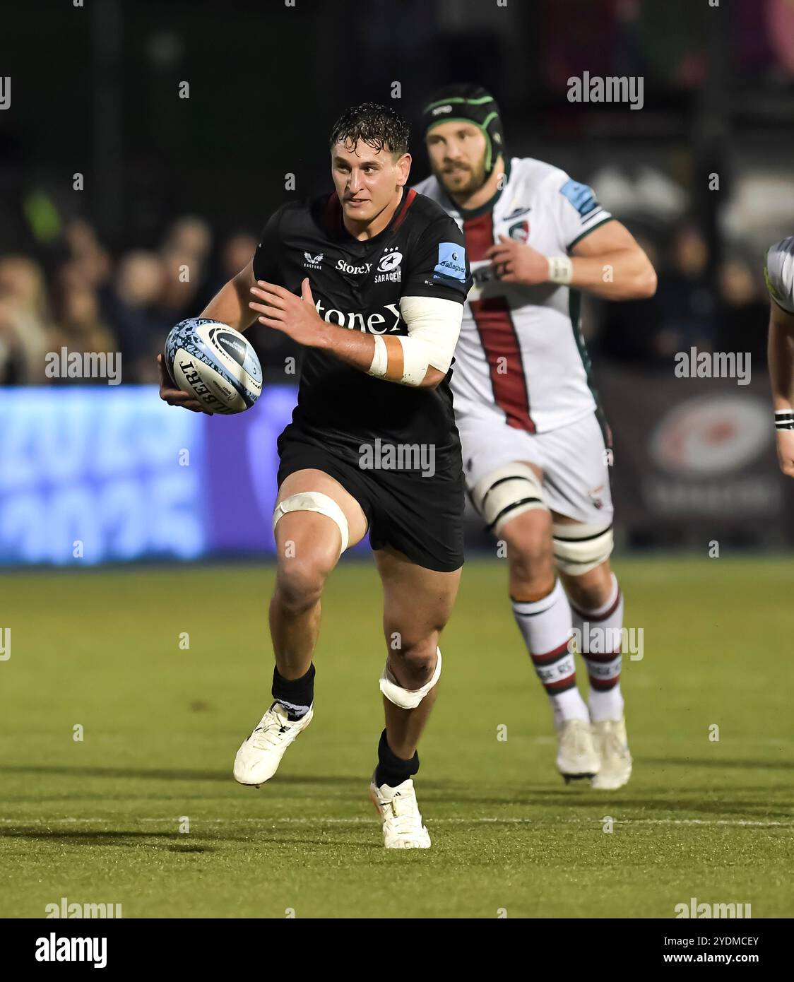 Juan Martin Gonzalez of Saracens runs with ball during the Gallagher ...