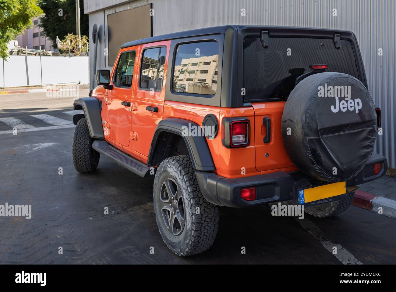 Orange Jeep Wrangler