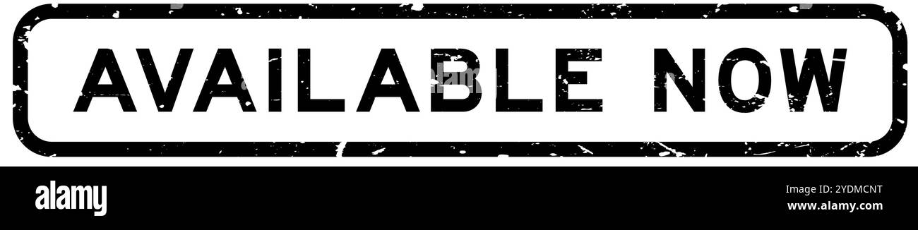 Grunge black available now word square rubber seal stamp on white ...