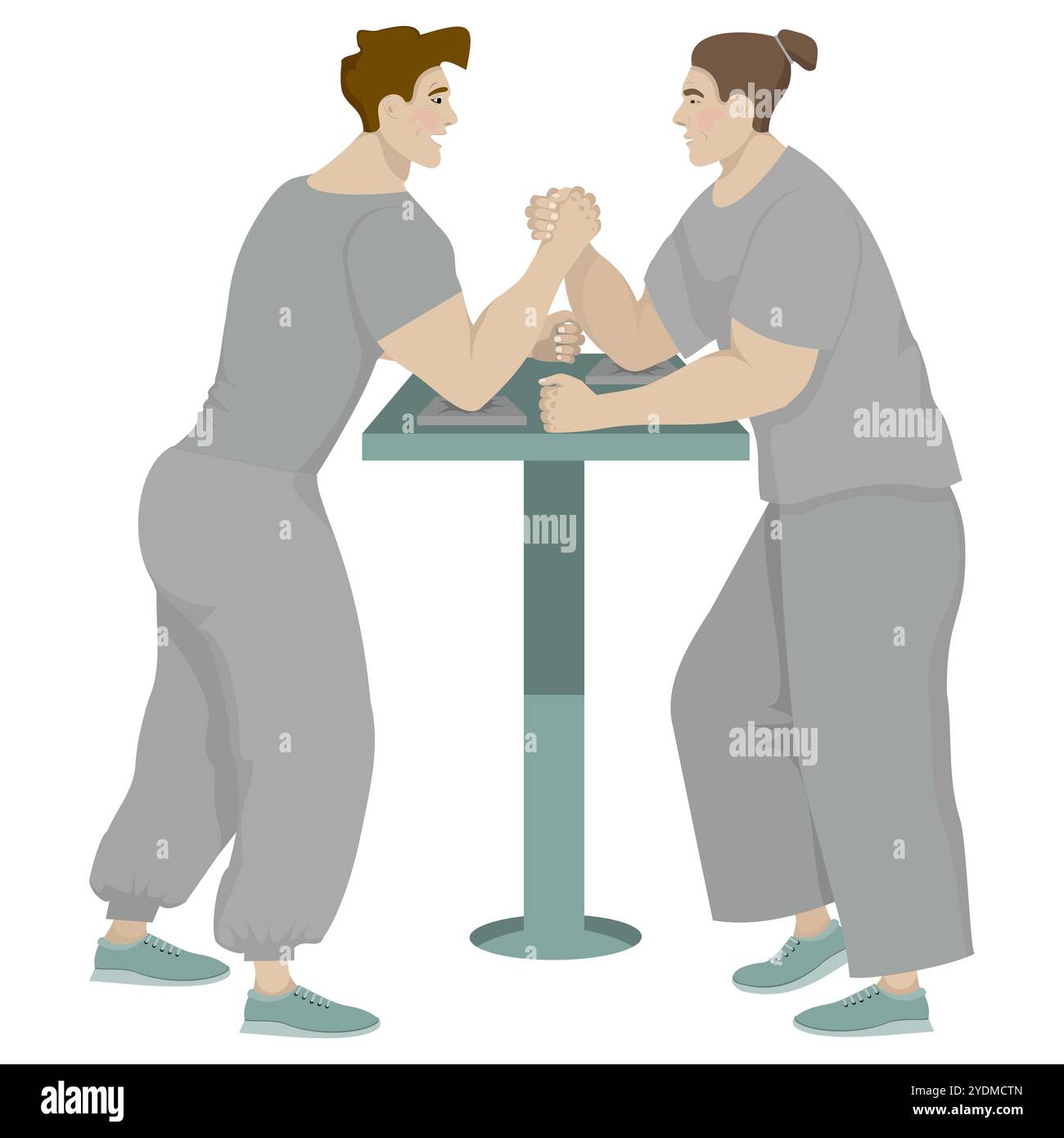 Vector illustration of arm wrestling competition on a white background ...