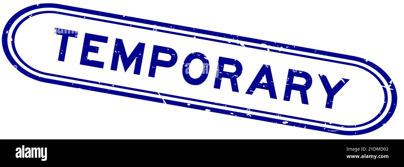 Grunge blue temporary word rubber seal stamp on white background Stock ...
