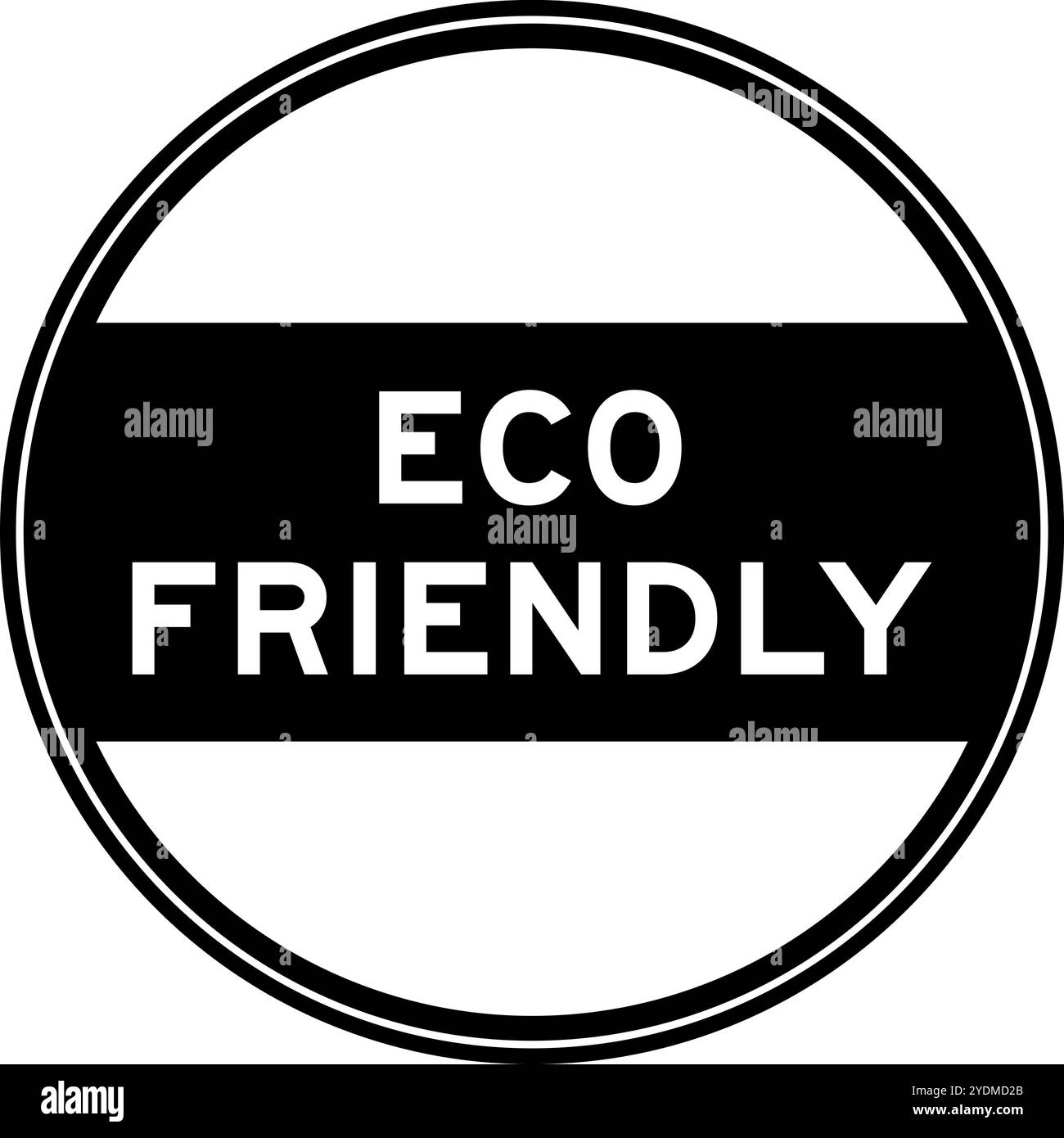 Black color round seal sticker in word eco friendly on white background ...