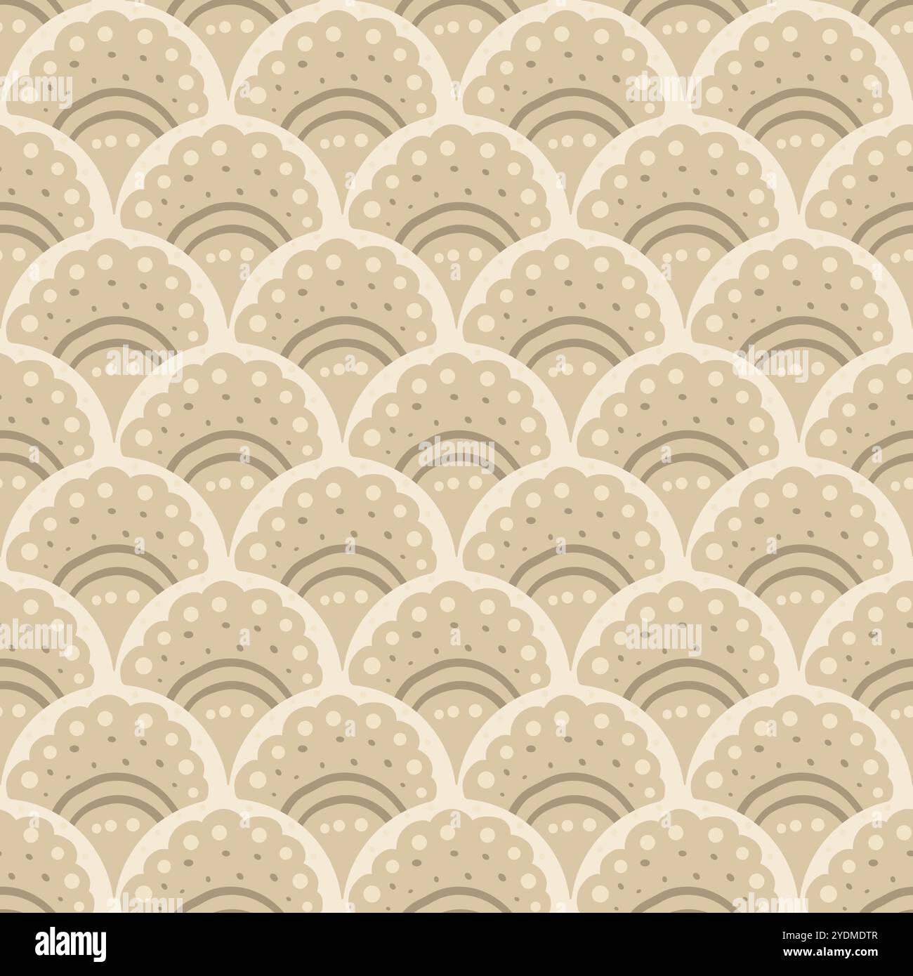 Seashell scallop seamless pattern. Nursery beach endless background ...