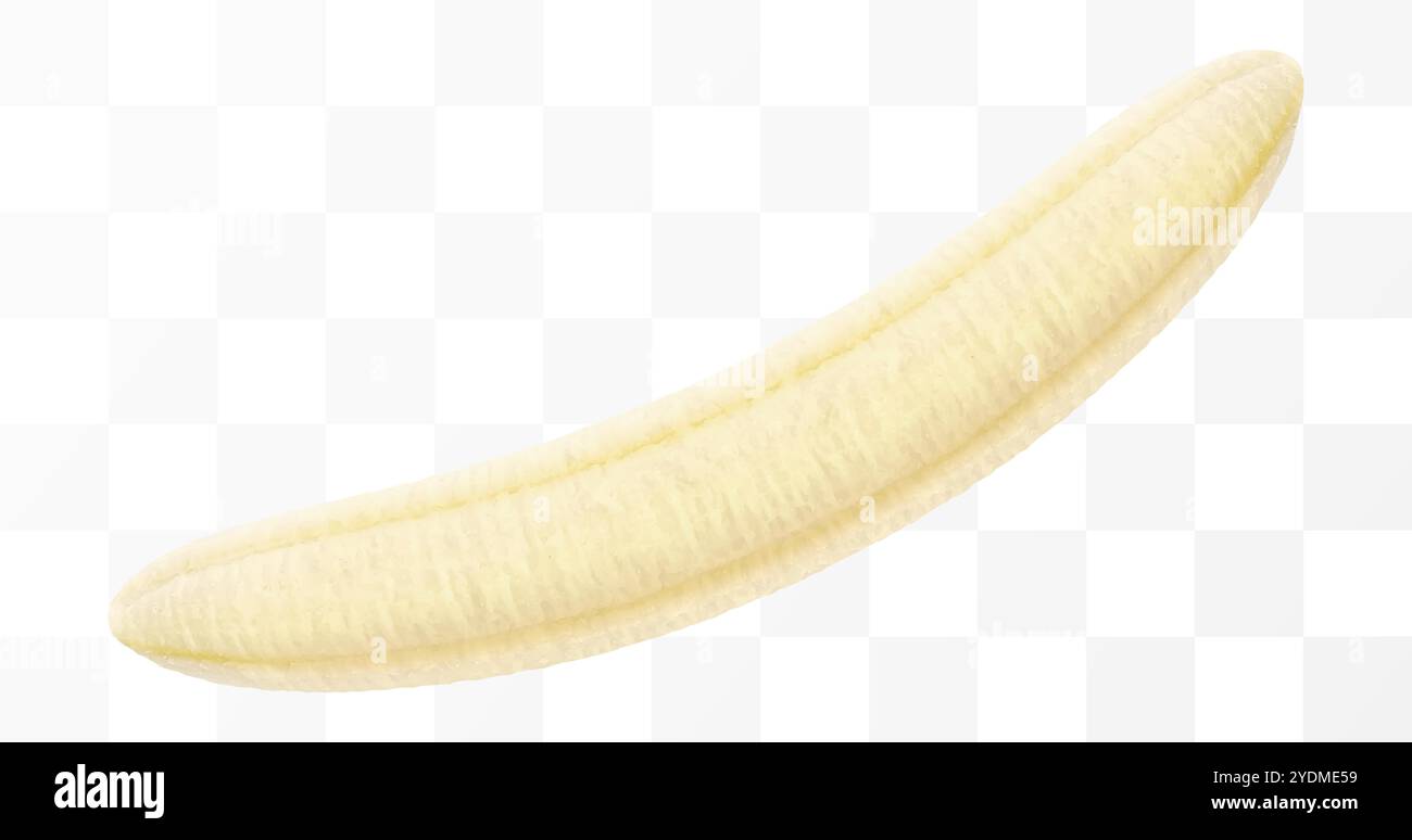 Ripe peeled banana isolated on transparent background. Tropical exotic ...