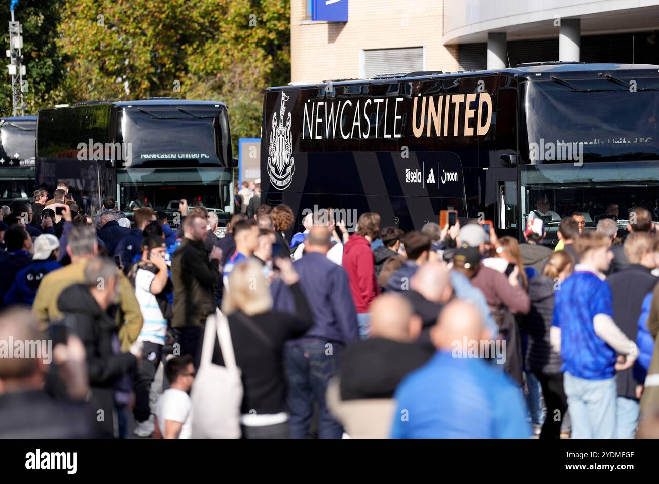 Newcastle United coaches arrive before the Premier League match at ...