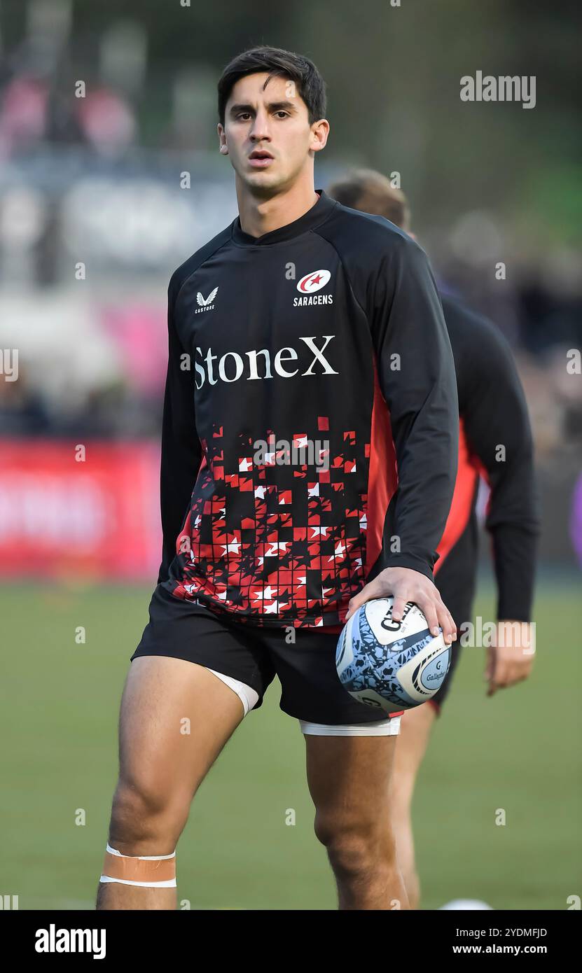 Juan Martin Gonzalez of Saracens warming up before the Gallagher ...