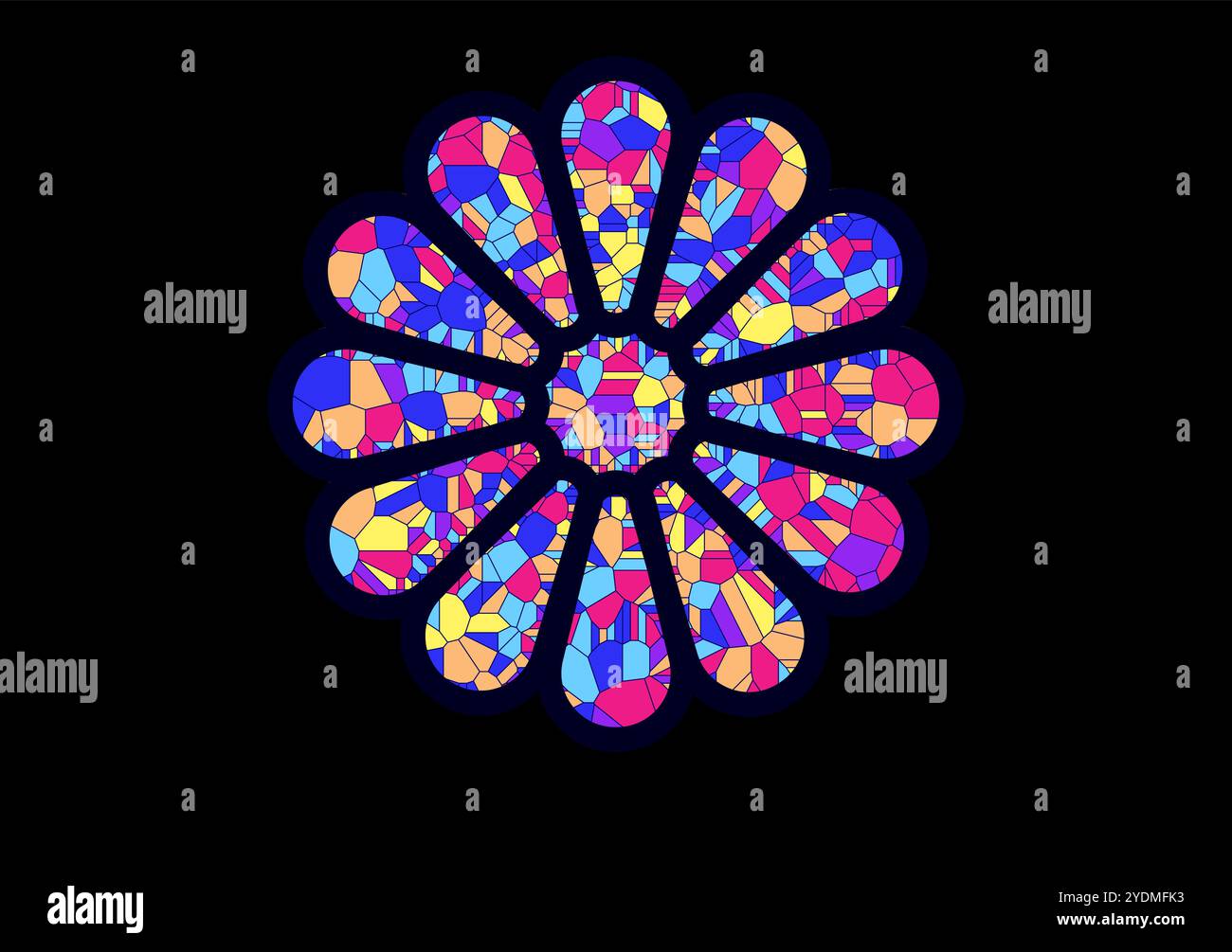 Stained glass rosette vector illustration Stock Vector Image & Art - Alamy