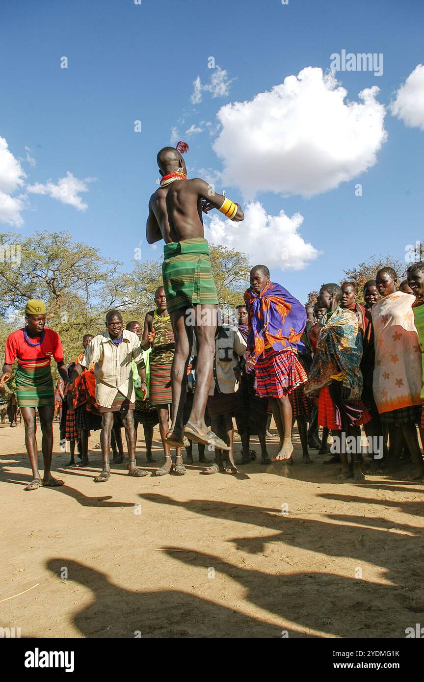Karimojong yout performing Edong, a a traditional Karimojong dance in ...