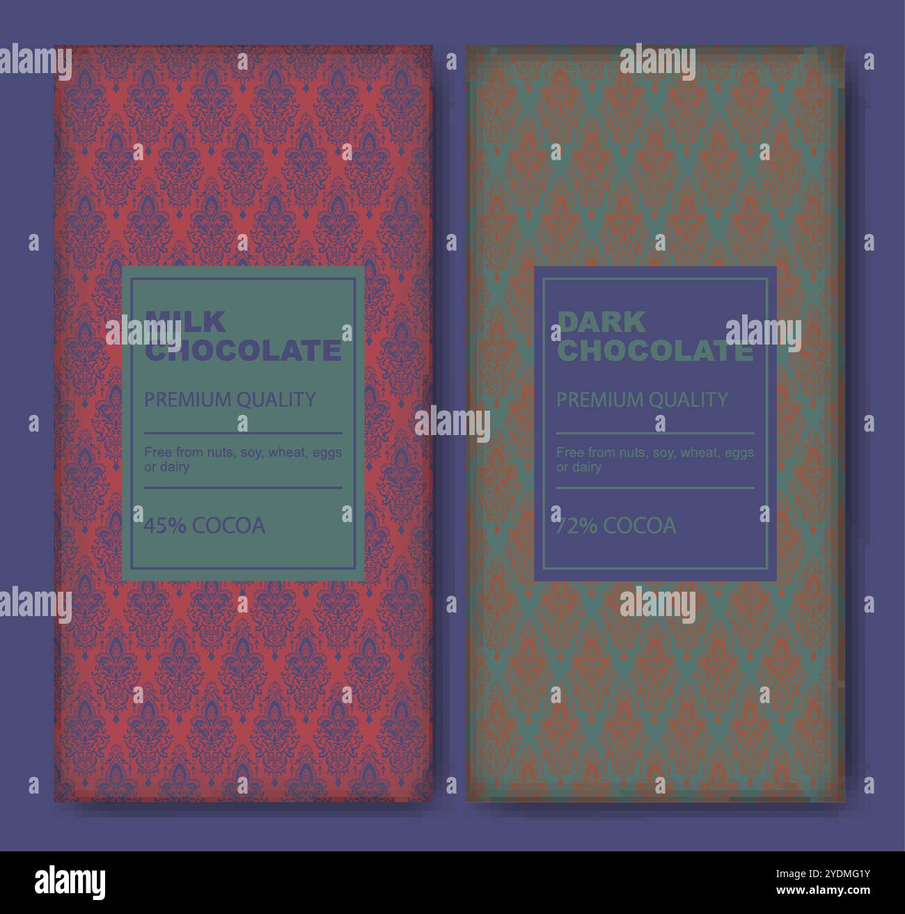 Organic dark and milk chocolate bar design. Modern typography and hand ...