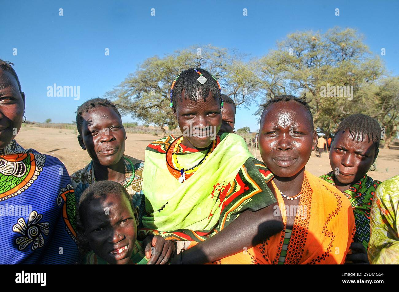 Karimojong women and girls pose for a photo in Kaabong, Karamoja Uganda ...