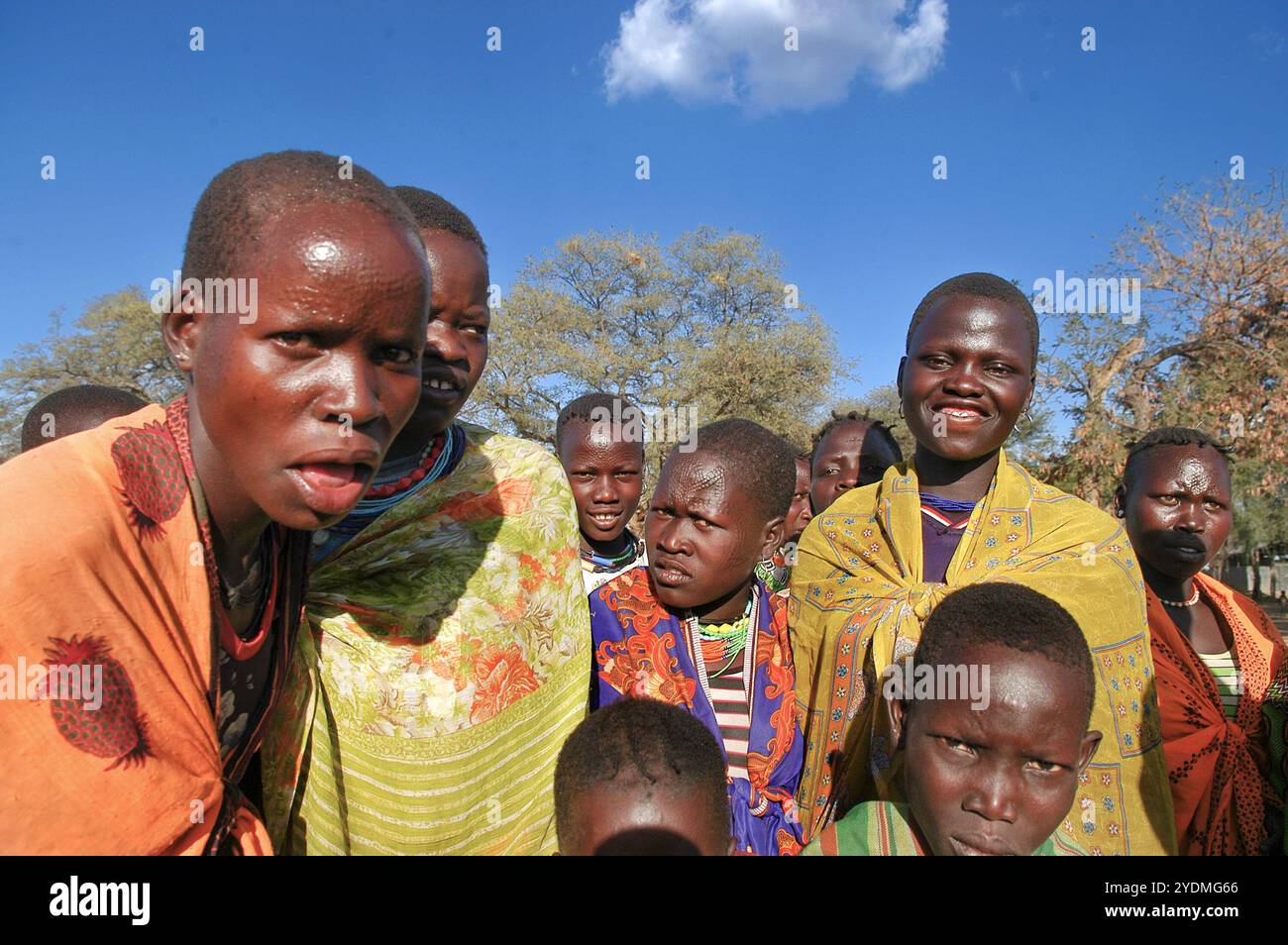 Karimojong women and girls pose for a photo in Kaabong, Karamoja Uganda ...