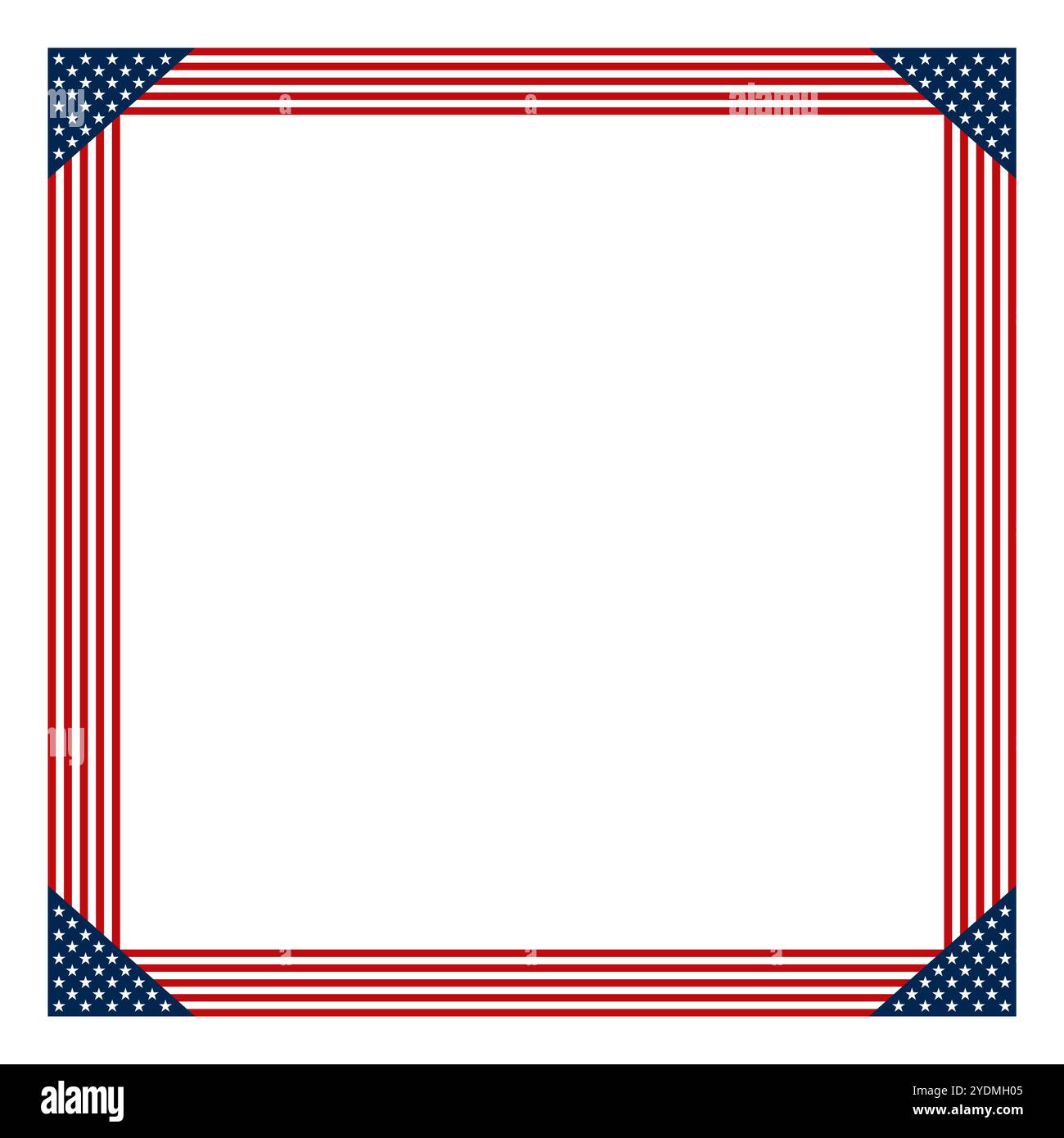 American flag style square shaped border with alternating red and white ...