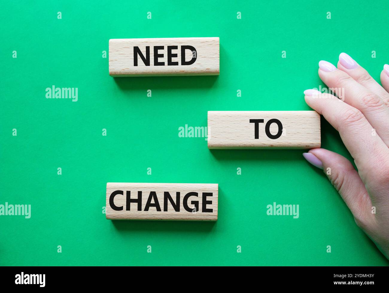 Need to change symbol. Concept words 'Need to change' on wooden blocks ...