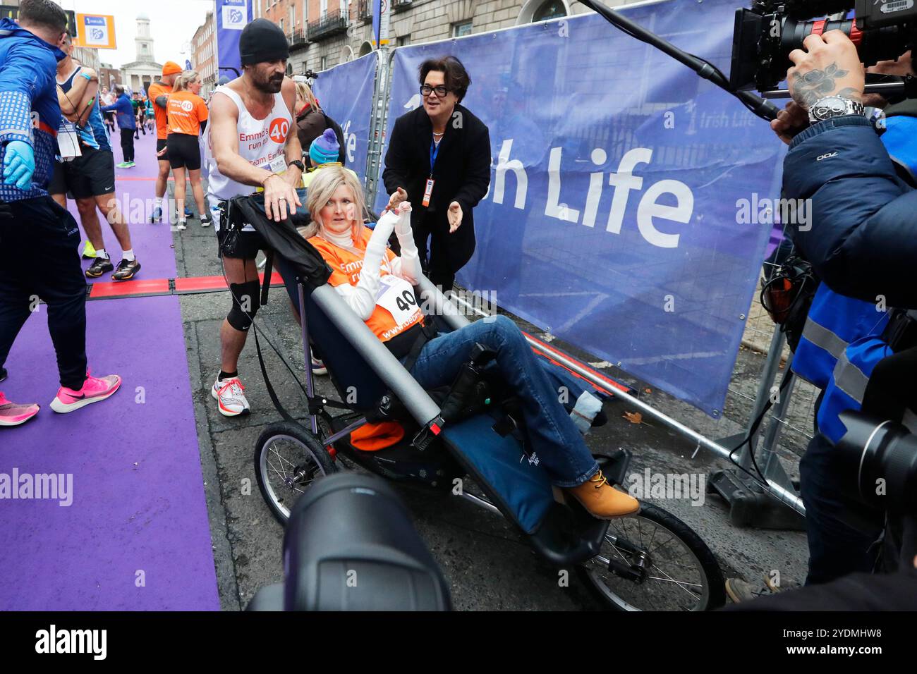 Actor Colin Farrell with his close friend Emma Fogarty, after running ...