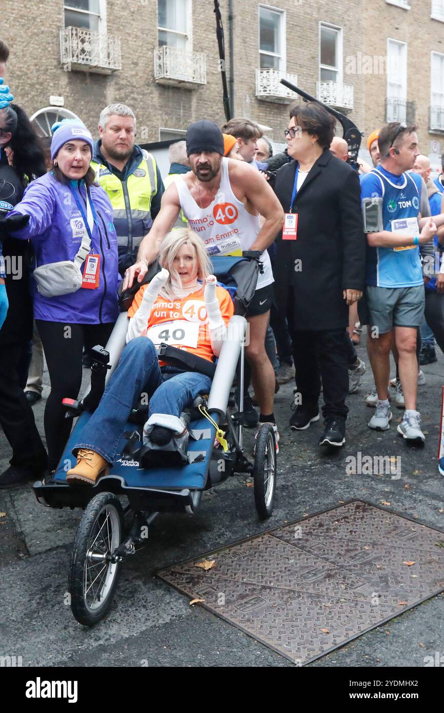 Actor Colin Farrell with his close friend Emma Fogarty, after running ...