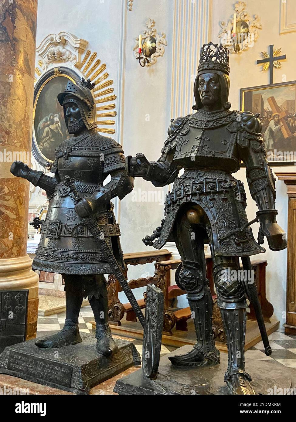 Innsbruck, Austria - September 29 2024: Bronze Statues of Armored ...