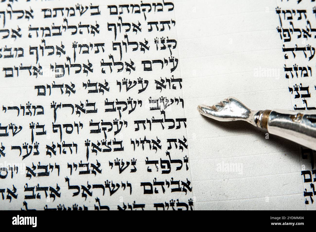 Closeup of the first verse of the weekly reading of Vayeshev in the ...