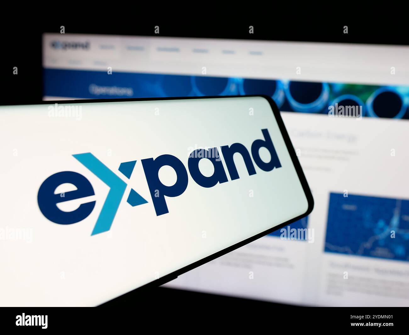Mobile phone with logo of American company Expand Energy Corporation on ...