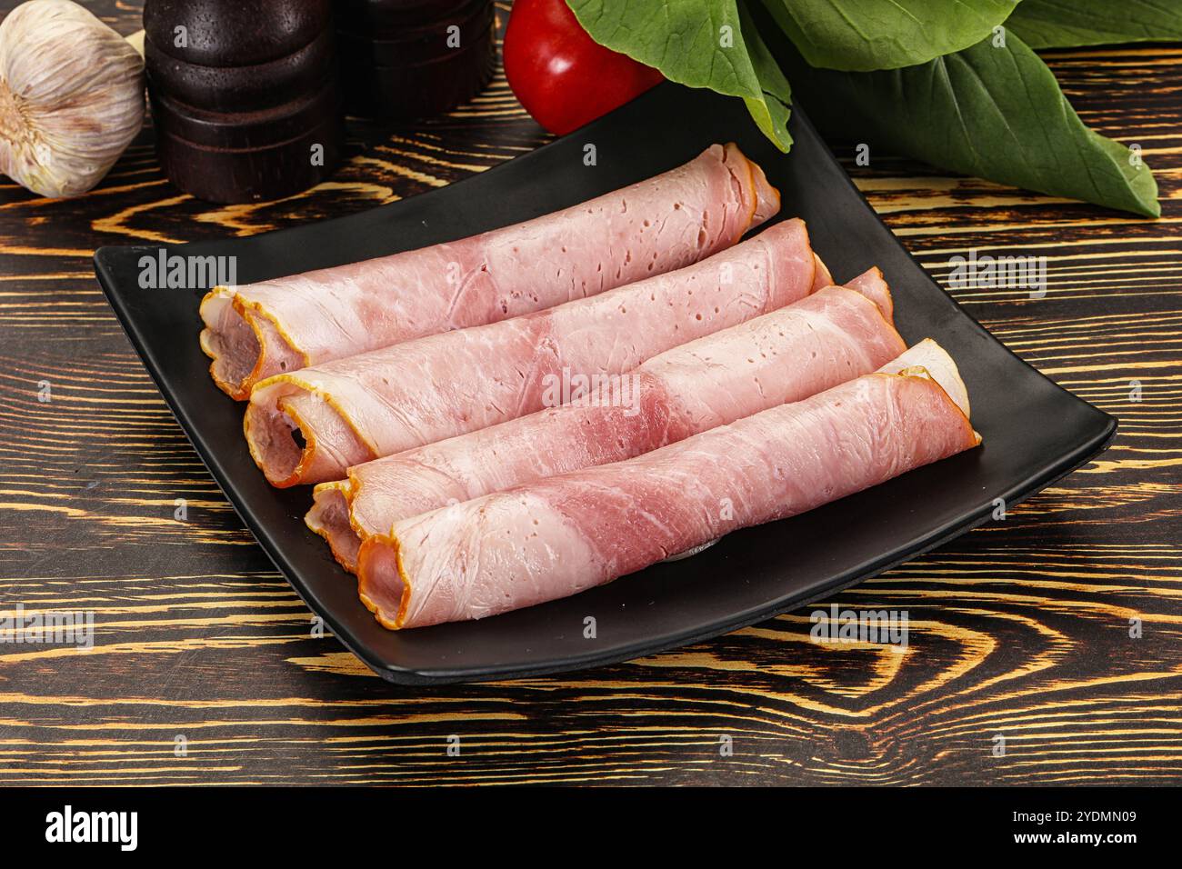 Italian sausage Prosciutto cotto ham appetizer Stock Photo - Alamy