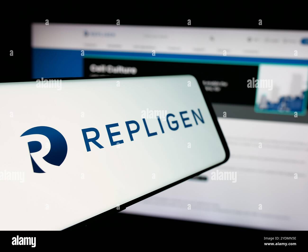 Smartphone with logo of American pharmaceutical company Repligen ...