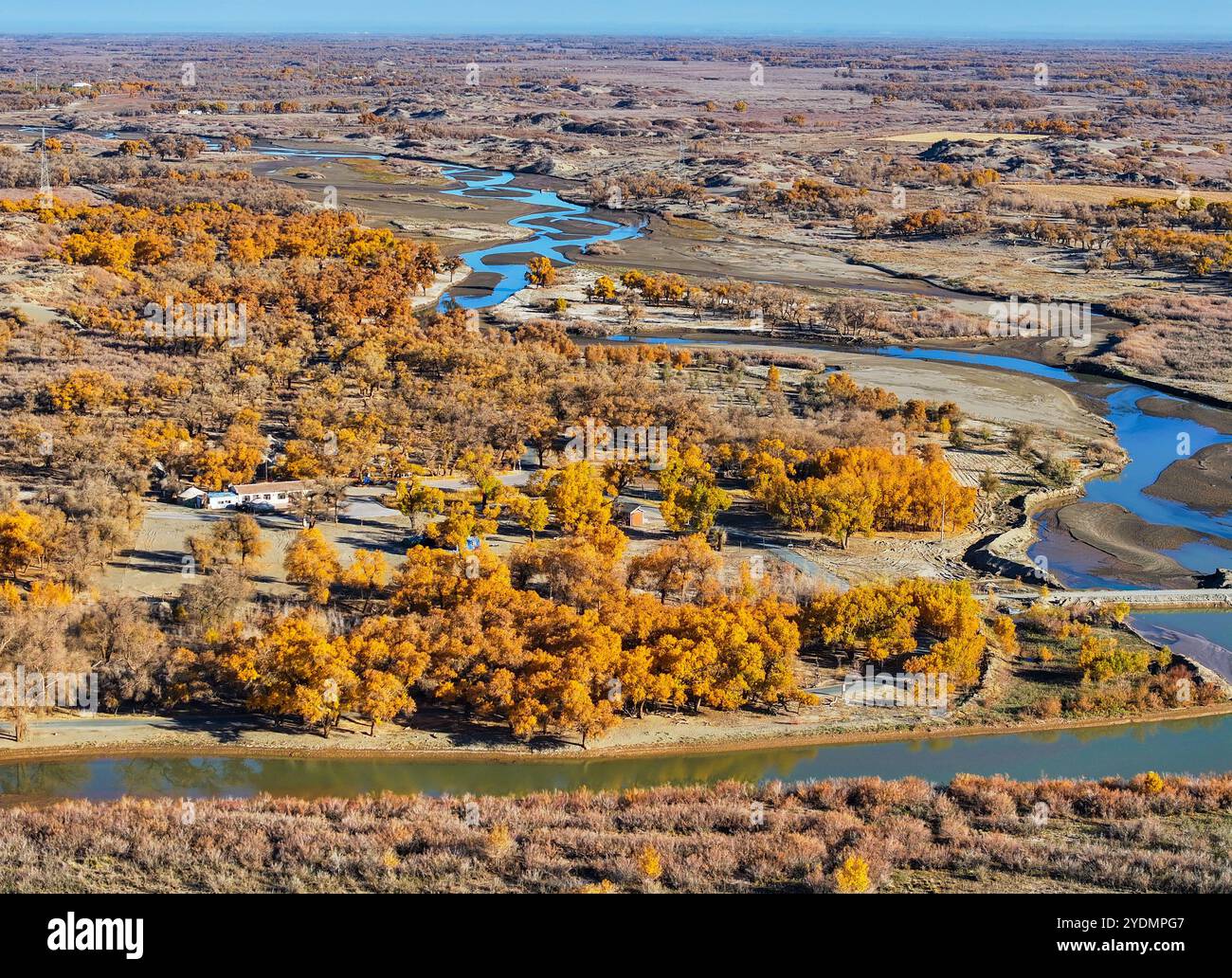 Alxa. 27th Oct, 2024. An aerial drone photo taken on Oct. 27, 2024 ...