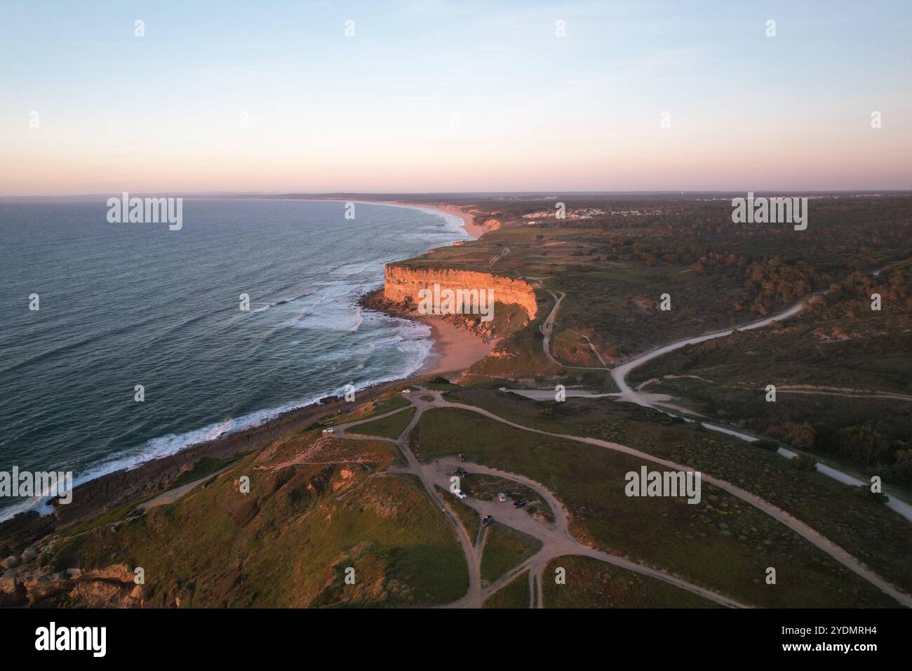 Aerial view of landscape with beautiful beach in Portugal Stock Photo ...