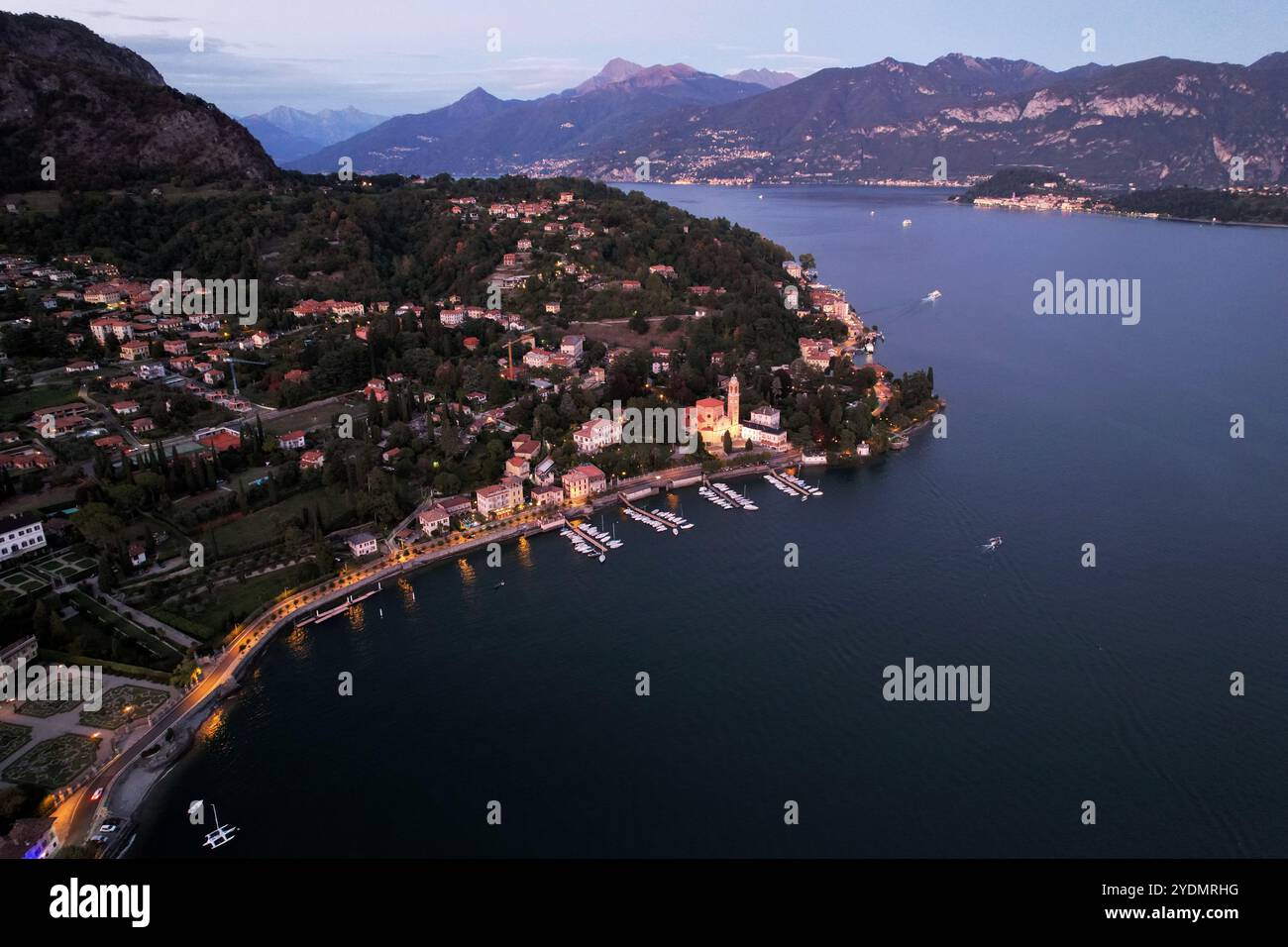 Aerial view above the Italian Lake Como Stock Photo - Alamy