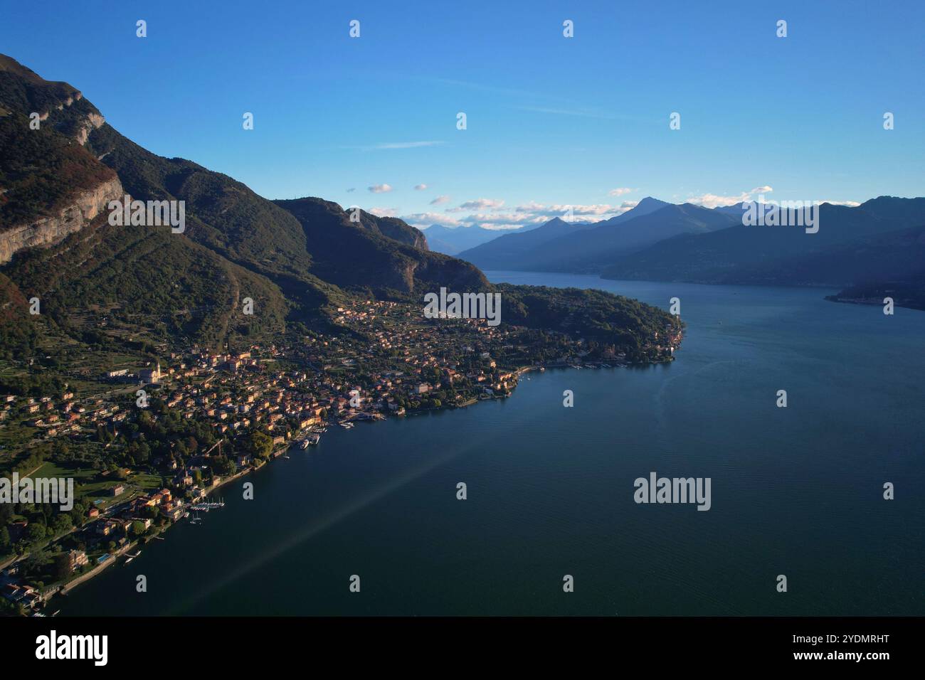 Aerial view above the Italian Lake Como Stock Photo - Alamy