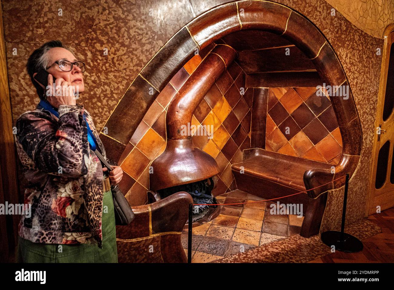 Barcelona, Spain. 27th Oct, 2024. A mushroom-shaped fireplace alcove ...