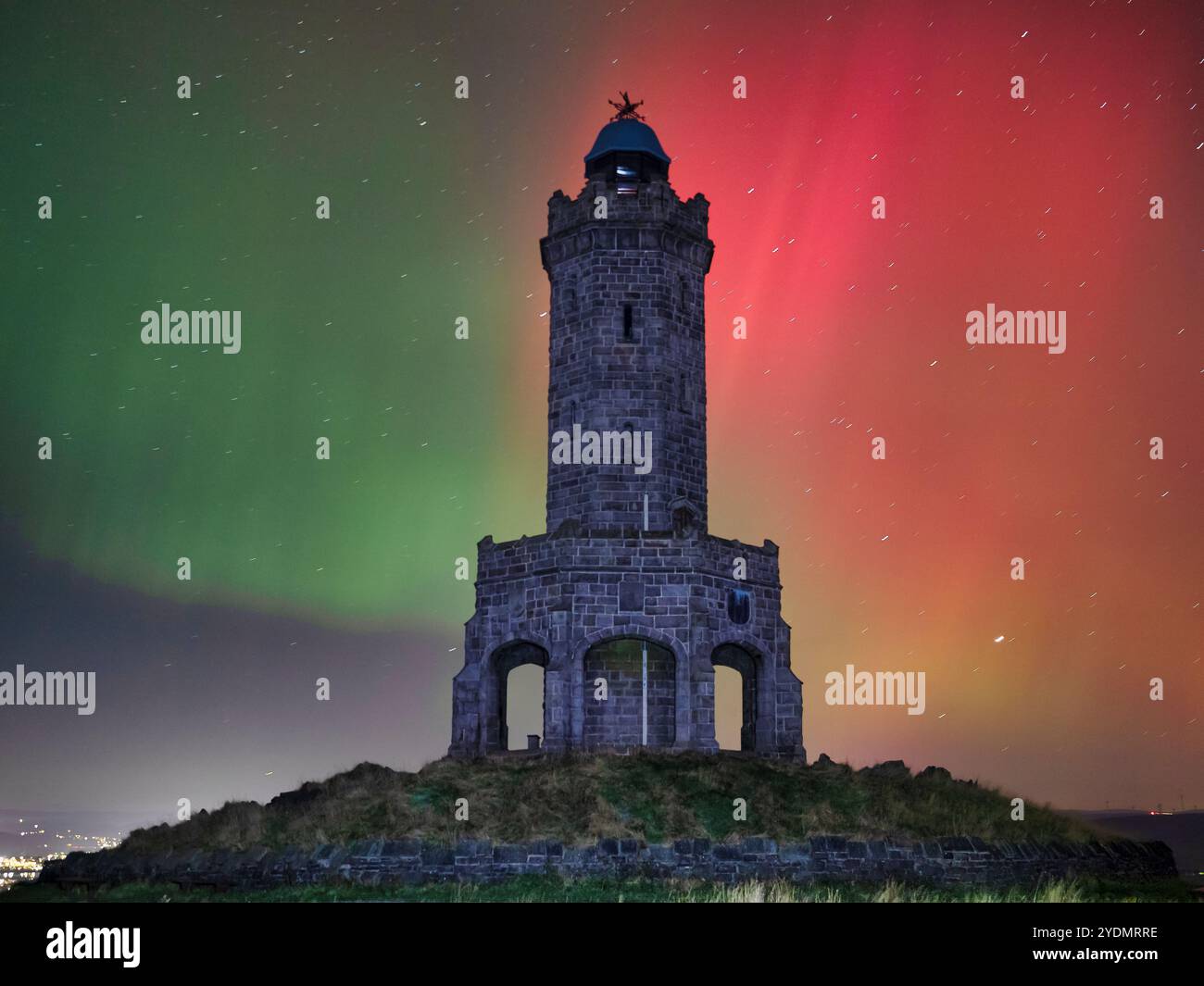Northern Lights Above Darwen Tower in Lancashire, UK (Jubilee Tower ...
