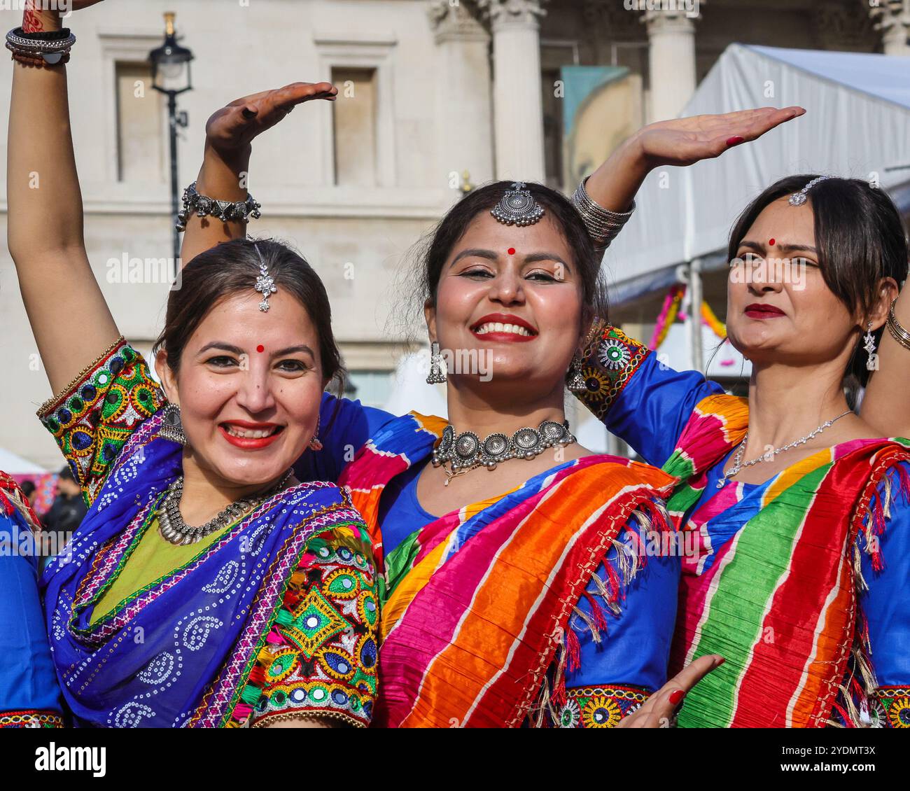 London, UK. 27th Oct, 2024. Performers in the colourful opening dance ...
