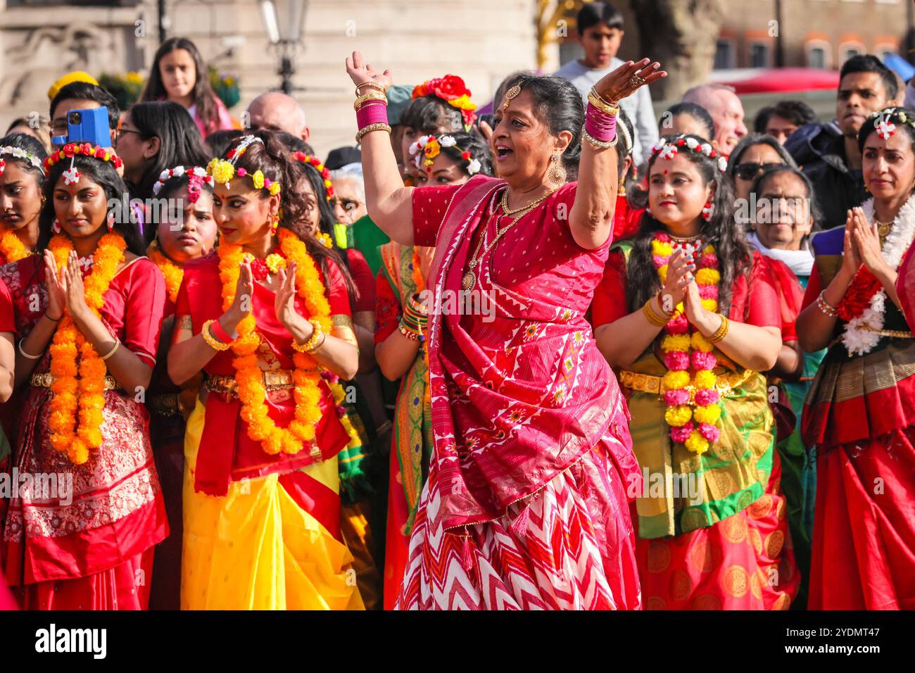 London, UK. 27th Oct, 2024. Performers in the colourful opening dance ...