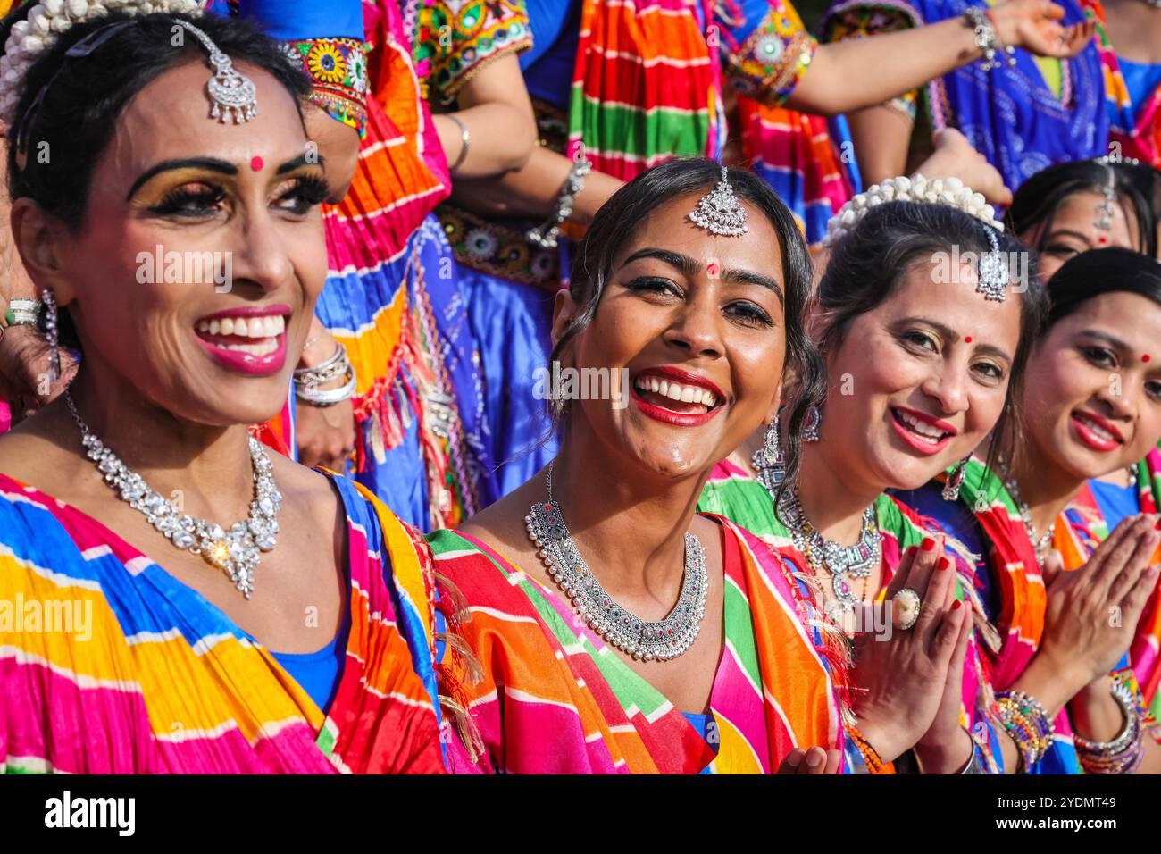 London, UK. 27th Oct, 2024. Performers in the colourful opening dance ...