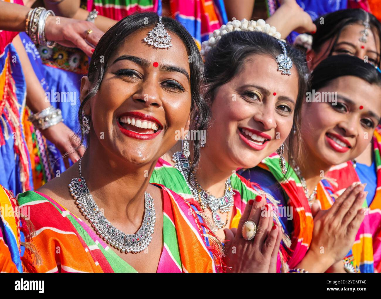 London, UK. 27th Oct, 2024. Performers in the colourful opening dance ...