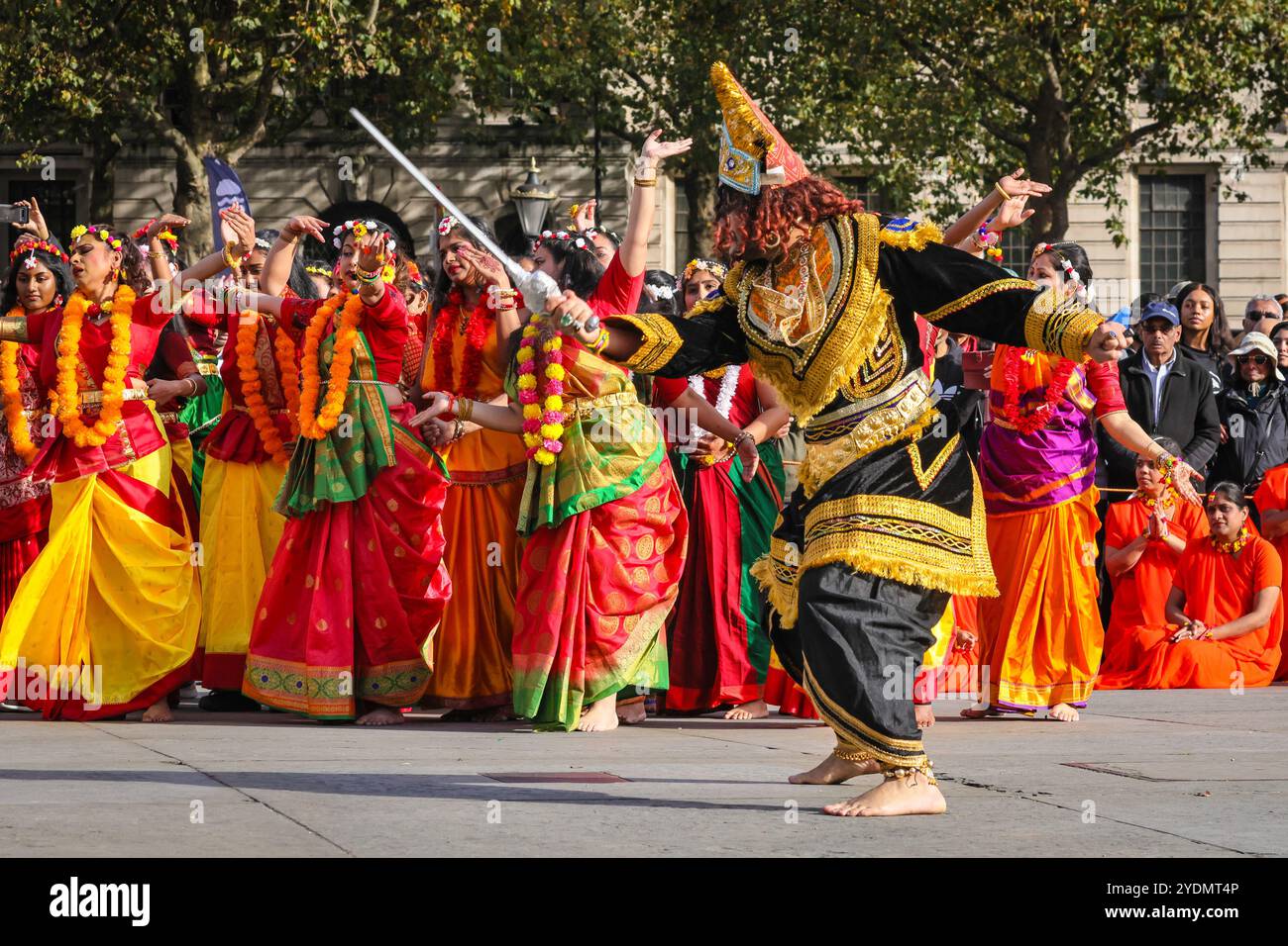 London, UK. 27th Oct, 2024. Performers in the colourful opening dance ...
