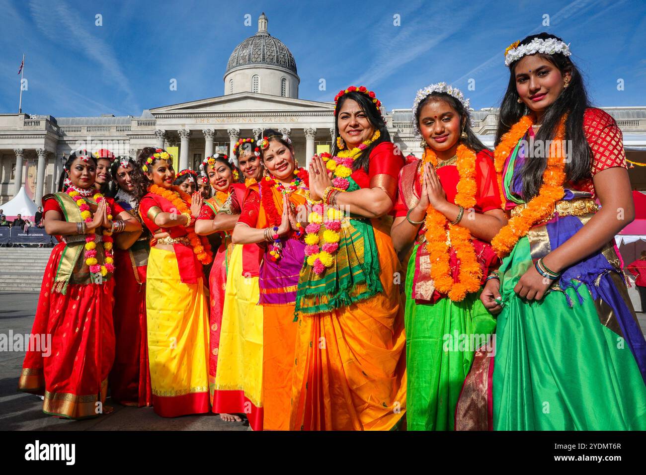 London, UK. 27th Oct, 2024. Performers in the colourful opening dance ...