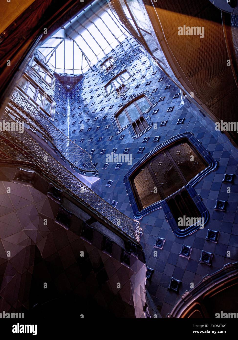 Barcelona, Spain. 27th Oct, 2024. The lightwell of Casa Batll""” is designed with progressively ...