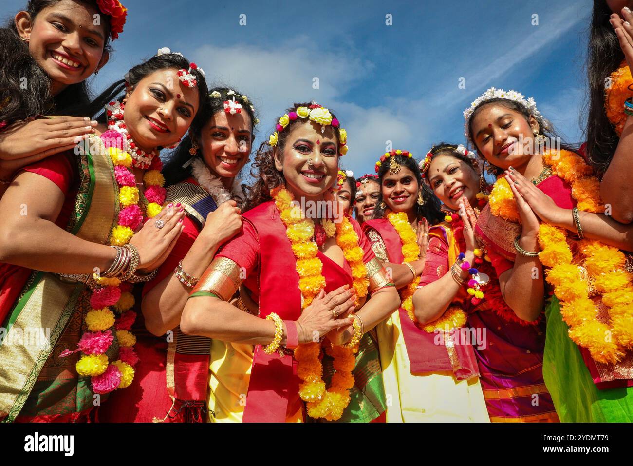 London, UK. 27th Oct, 2024. Performers in the colourful opening dance ...