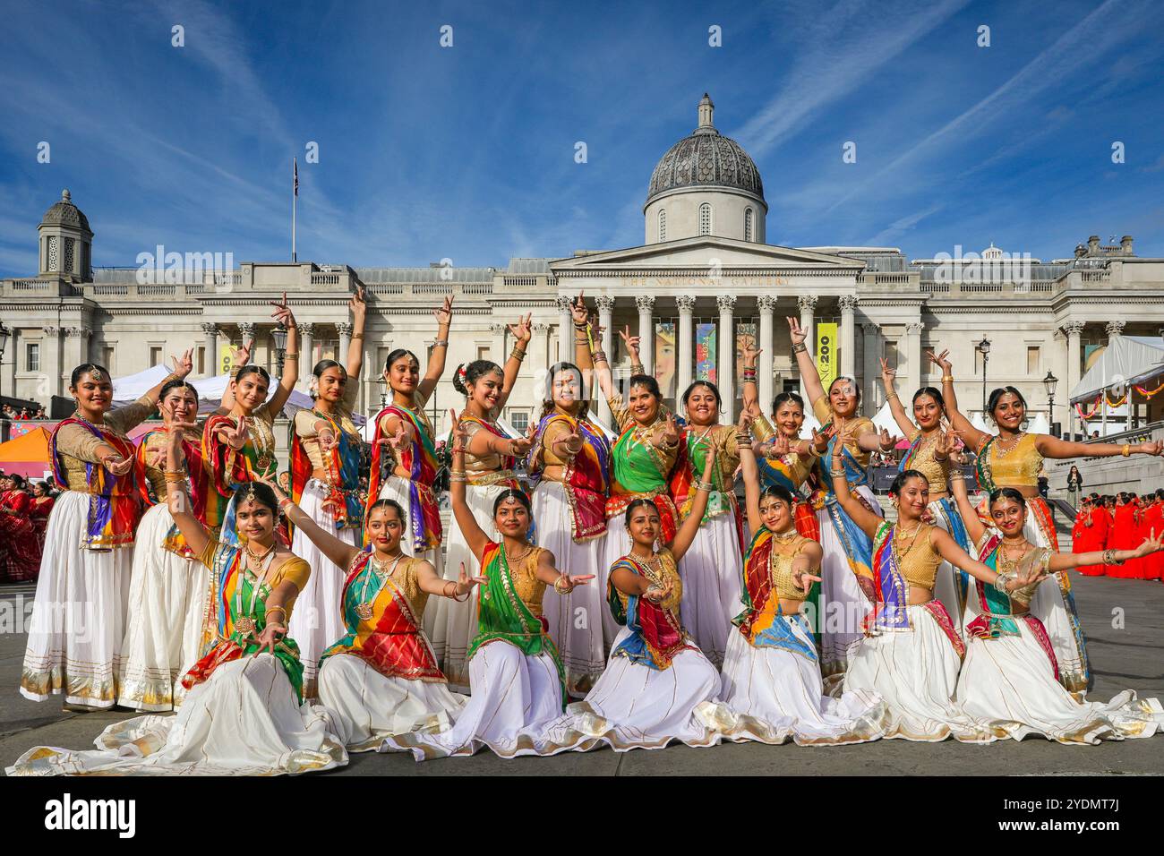 London, UK. 27th Oct, 2024. Performers in the colourful opening dance ...