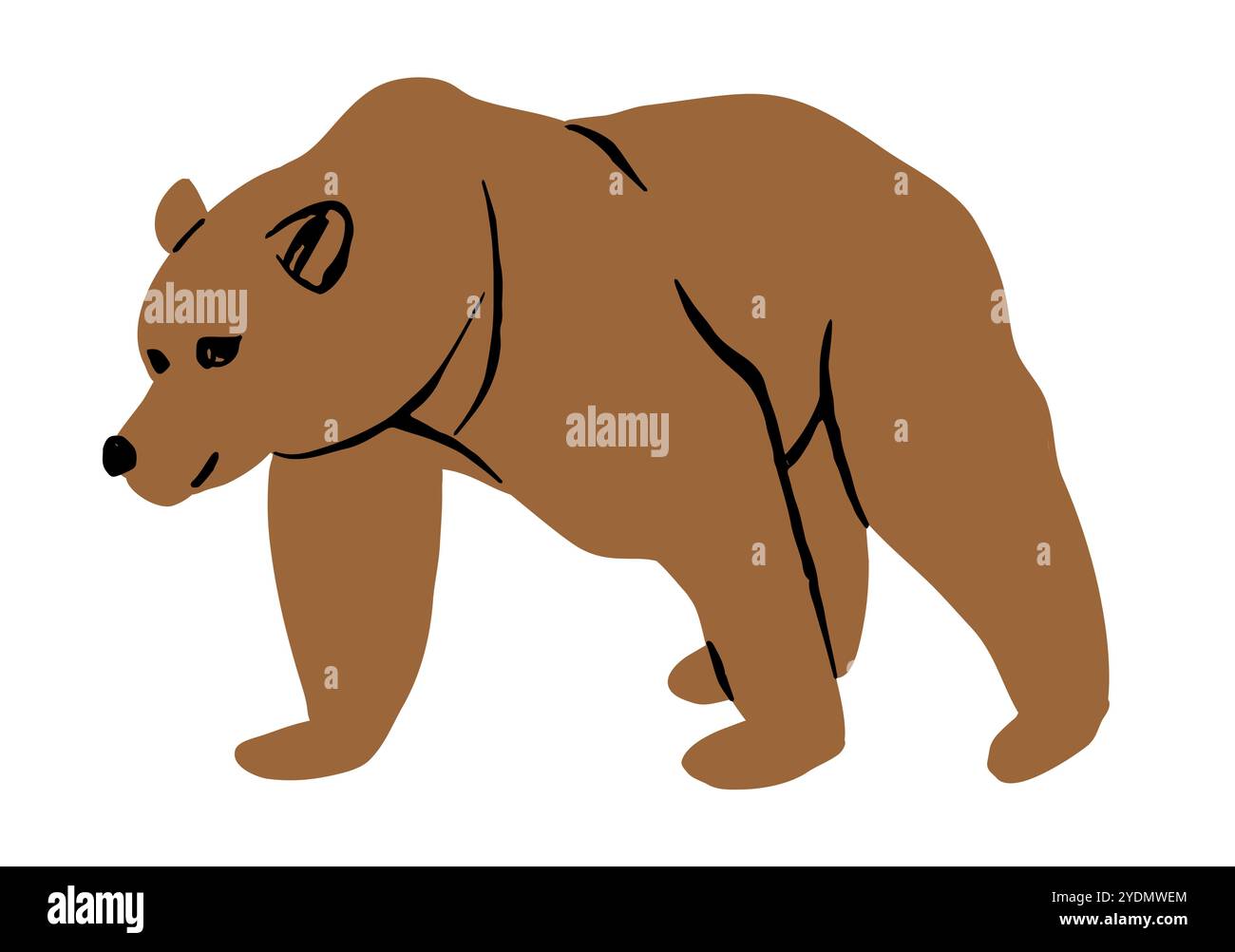 Cartoon brown bear silhouette in hunting pose bear. Vector animal ...