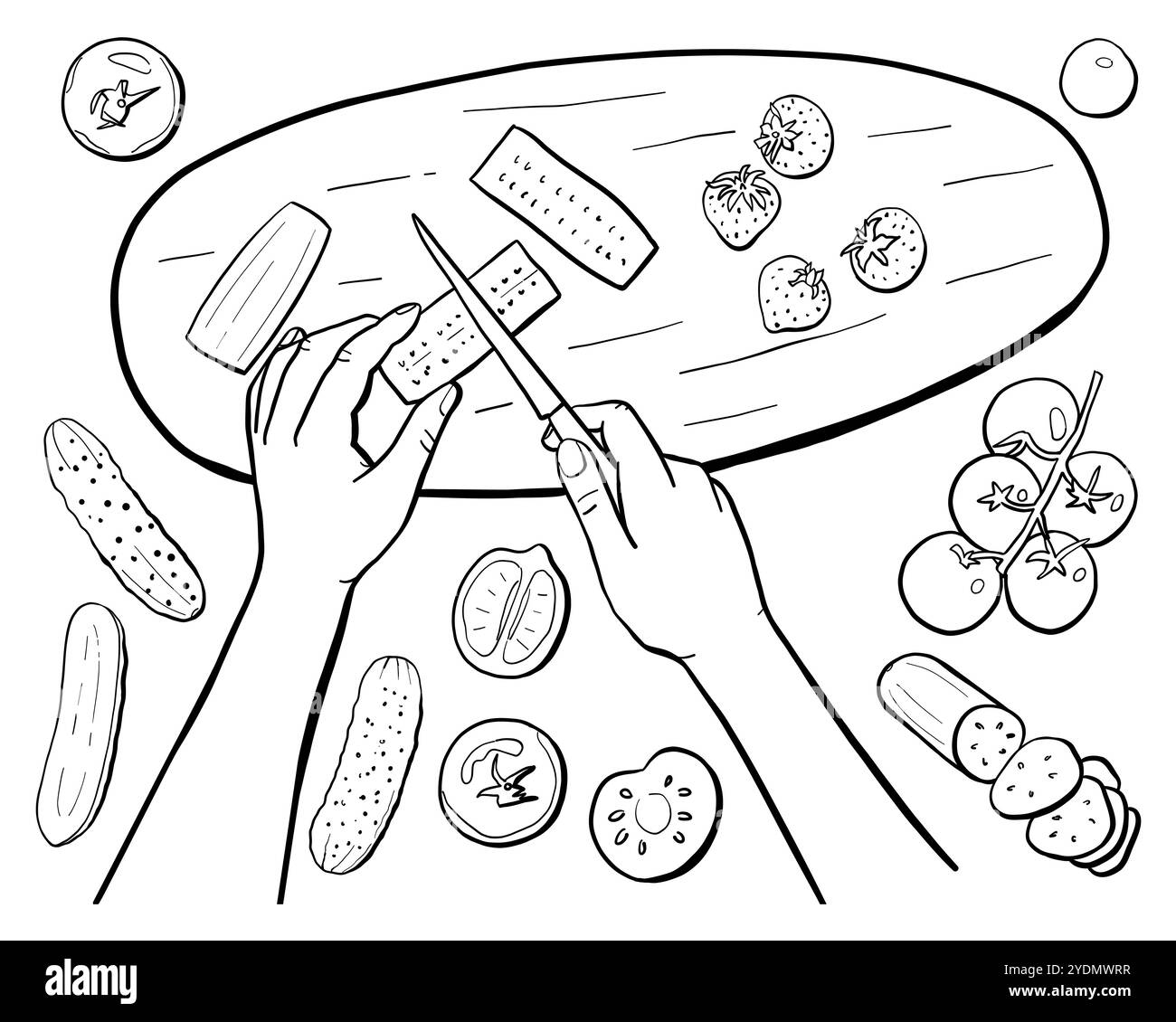 Eating chef hand slices Stock Vector Images - Alamy