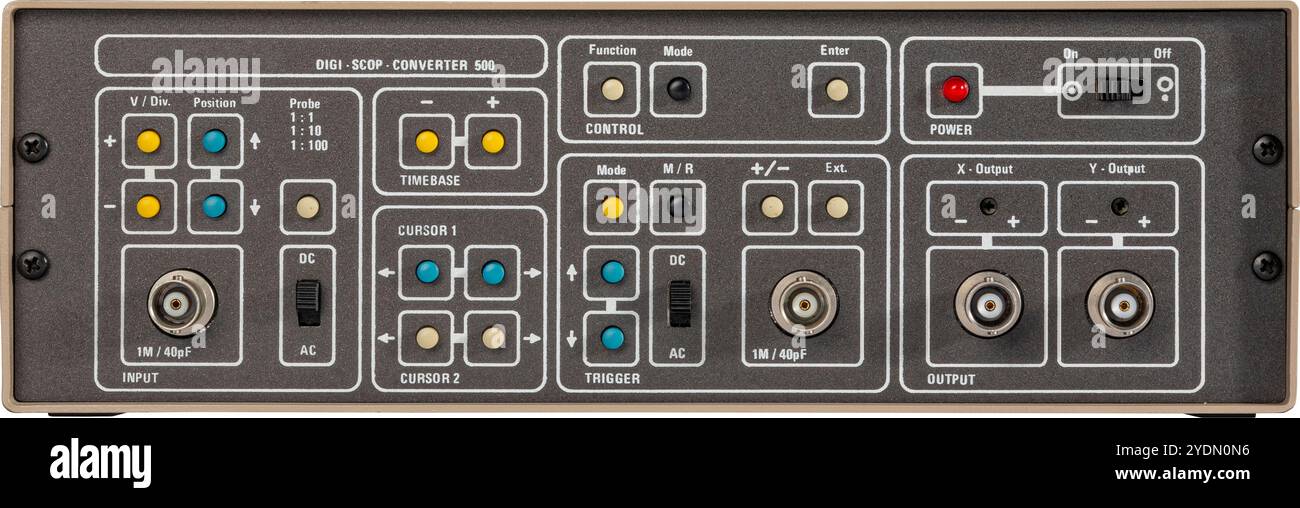 Vintage digital bench digiscope or converter cut out on white ...