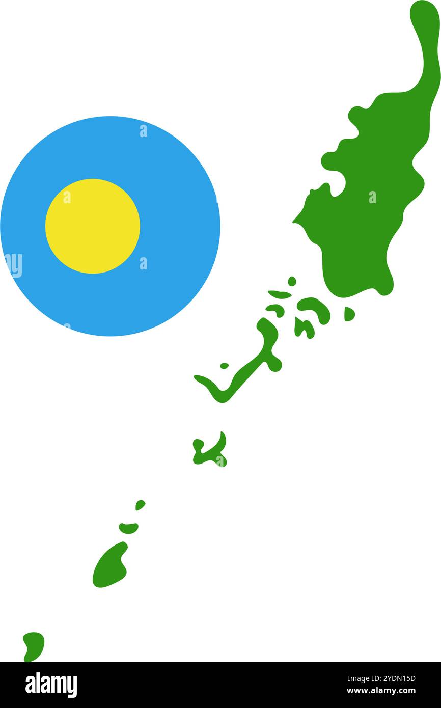 Round Palau flag and Palau map icon. Editable vector Stock Vector Image & Art - Alamy