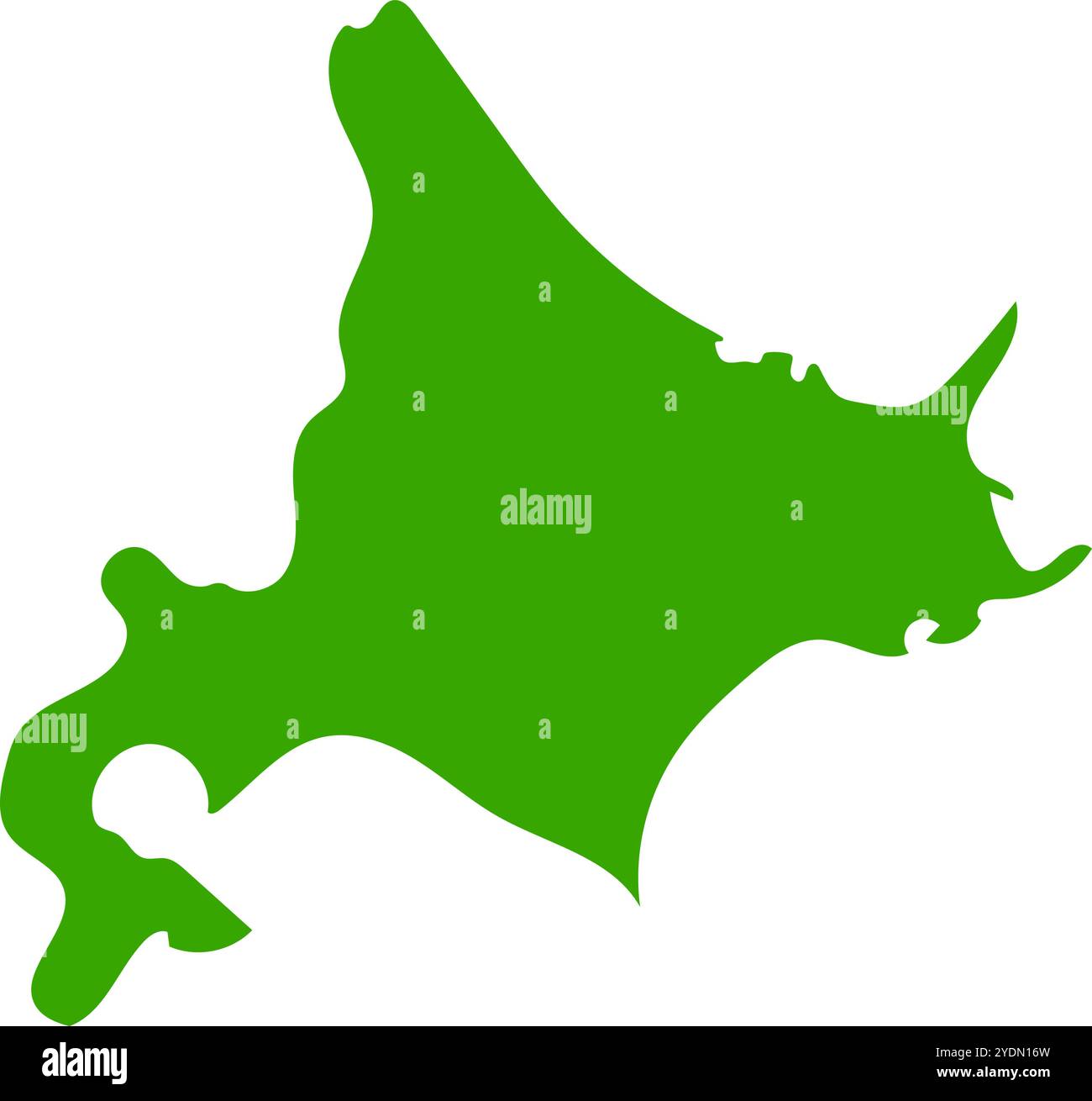 Green Hokkaido map icon. Editable vector Stock Vector Image & Art - Alamy