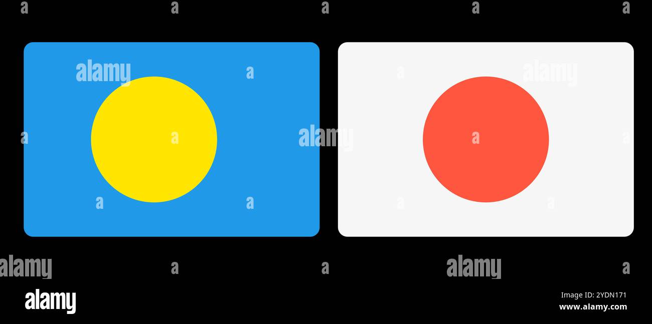 Palau flag and Japanese flag icon. Editable vector Stock Vector Image & Art - Alamy
