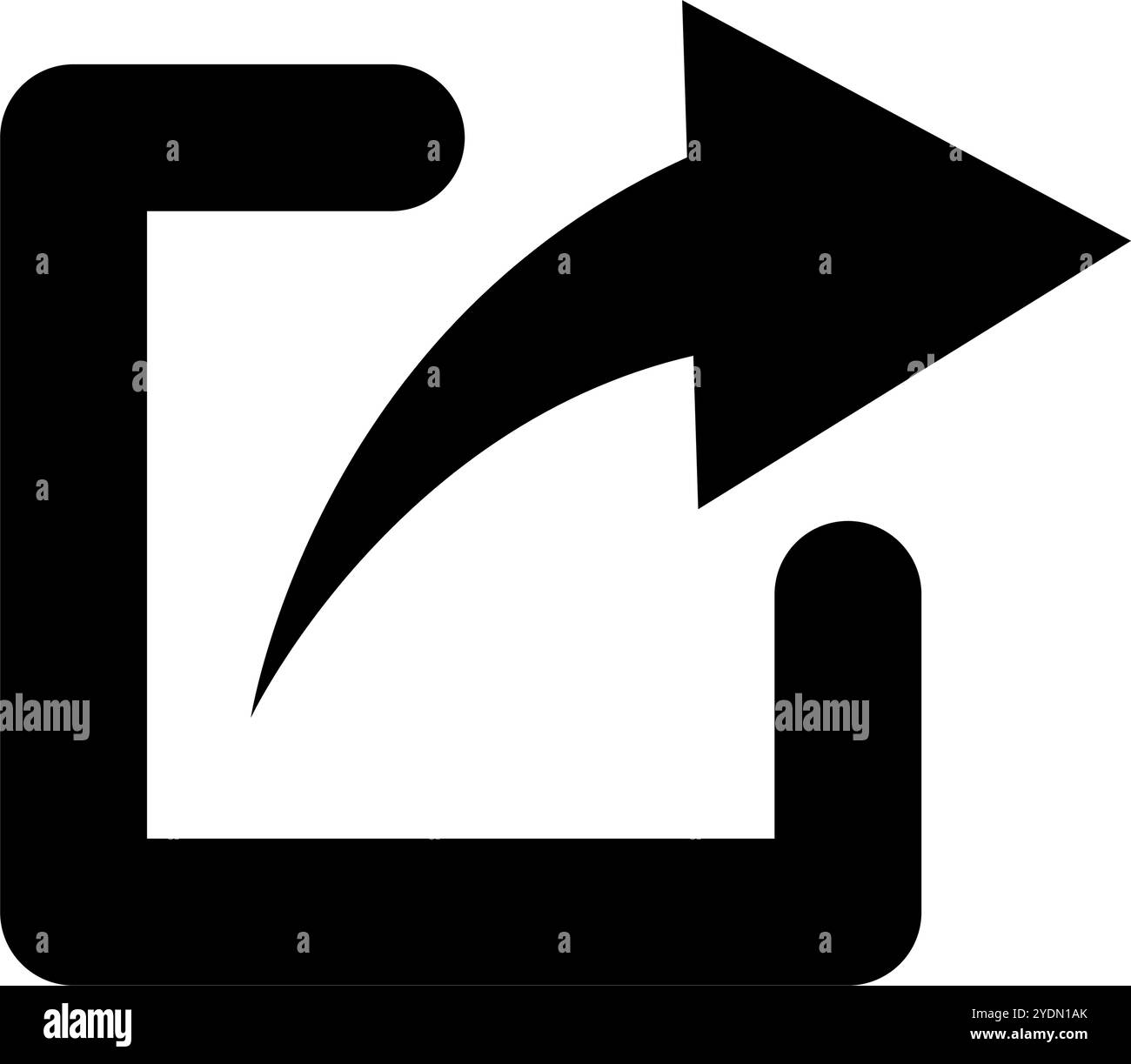 External link silhouette icon. Share arrow icon. Editable vector Stock ...