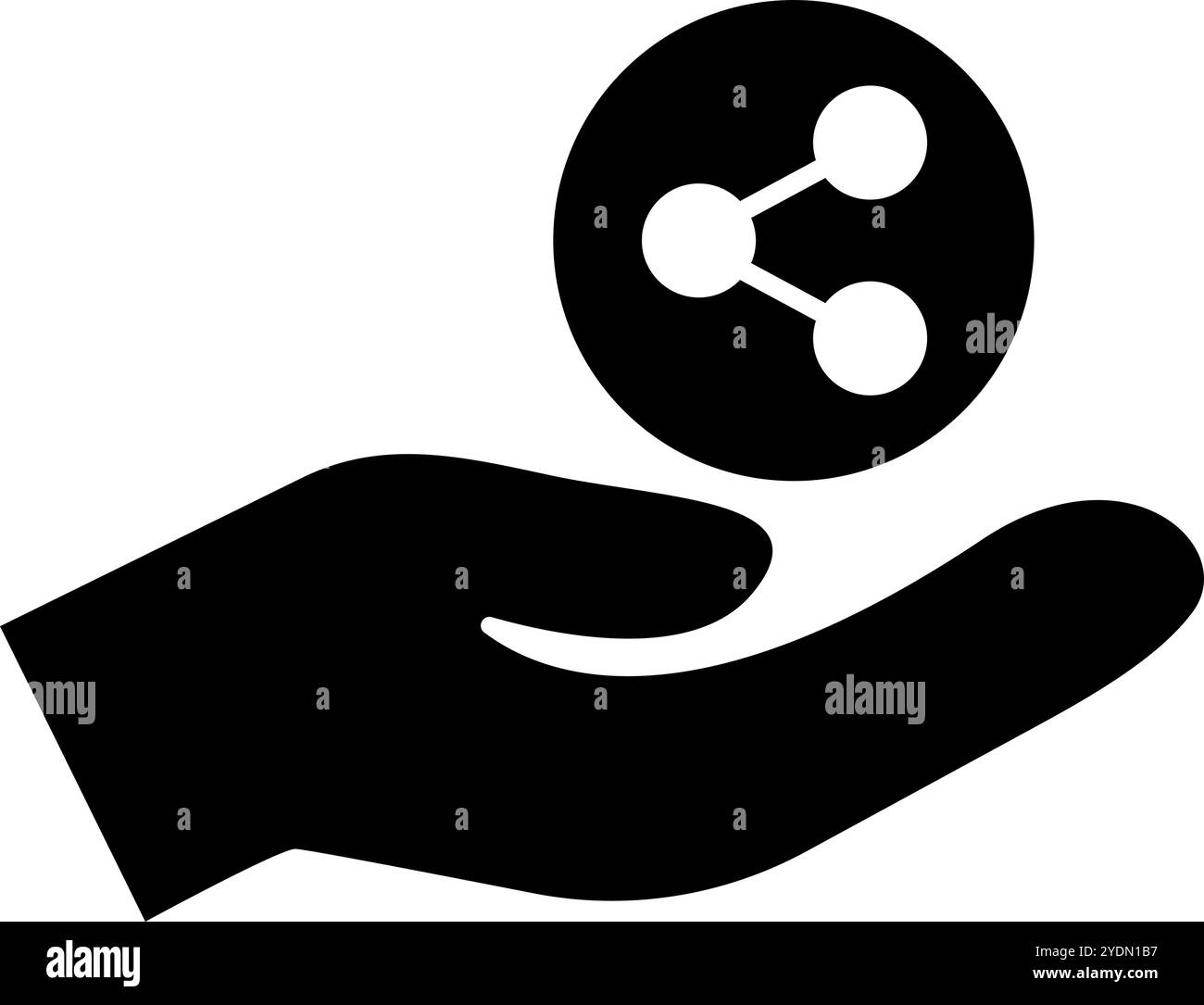Share and hand silhouette icon. Editable vector Stock Vector Image ...
