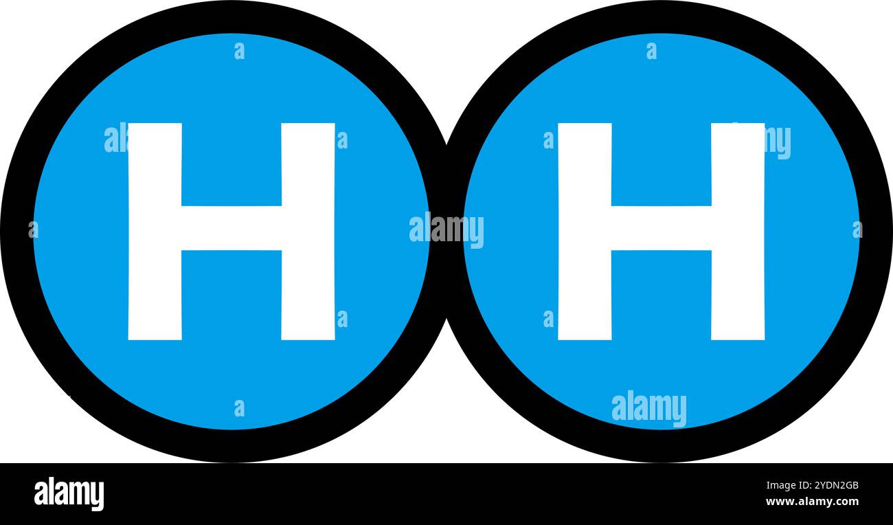 Simple hydrogen molecule icon. Editable vector Stock Vector Image & Art ...