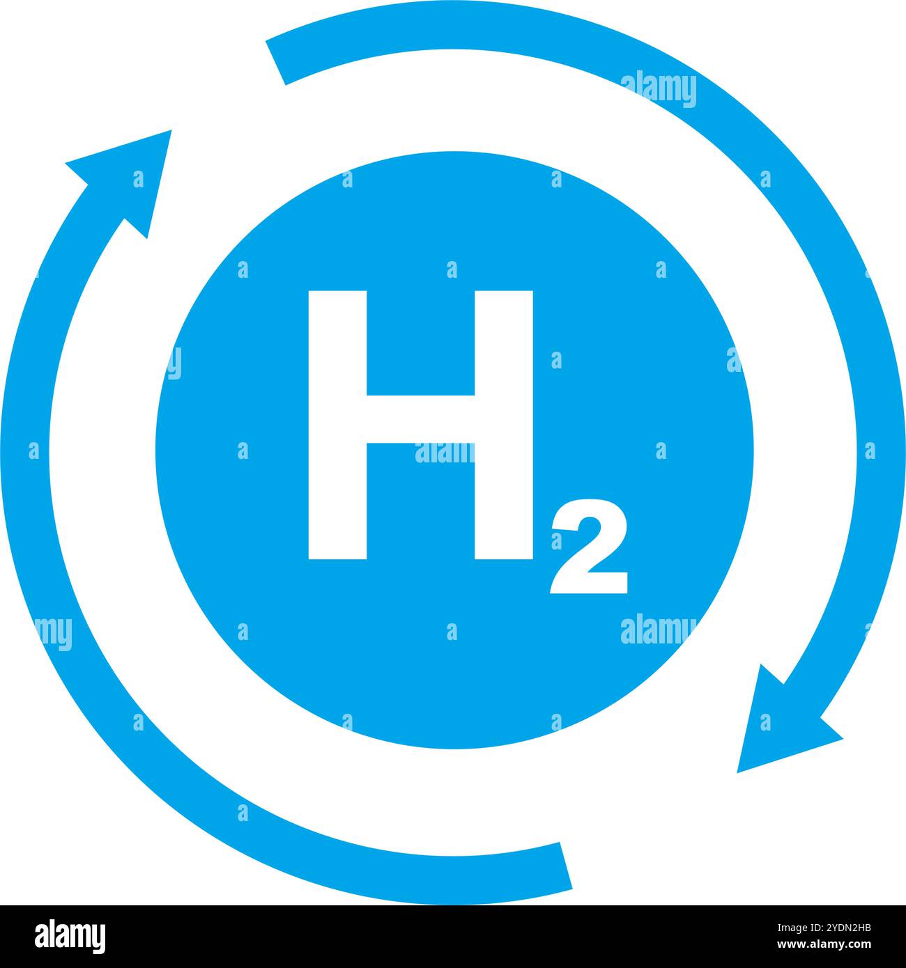 Hydrogen and rotating arrows icon. Renewable energy. H2. Editable ...